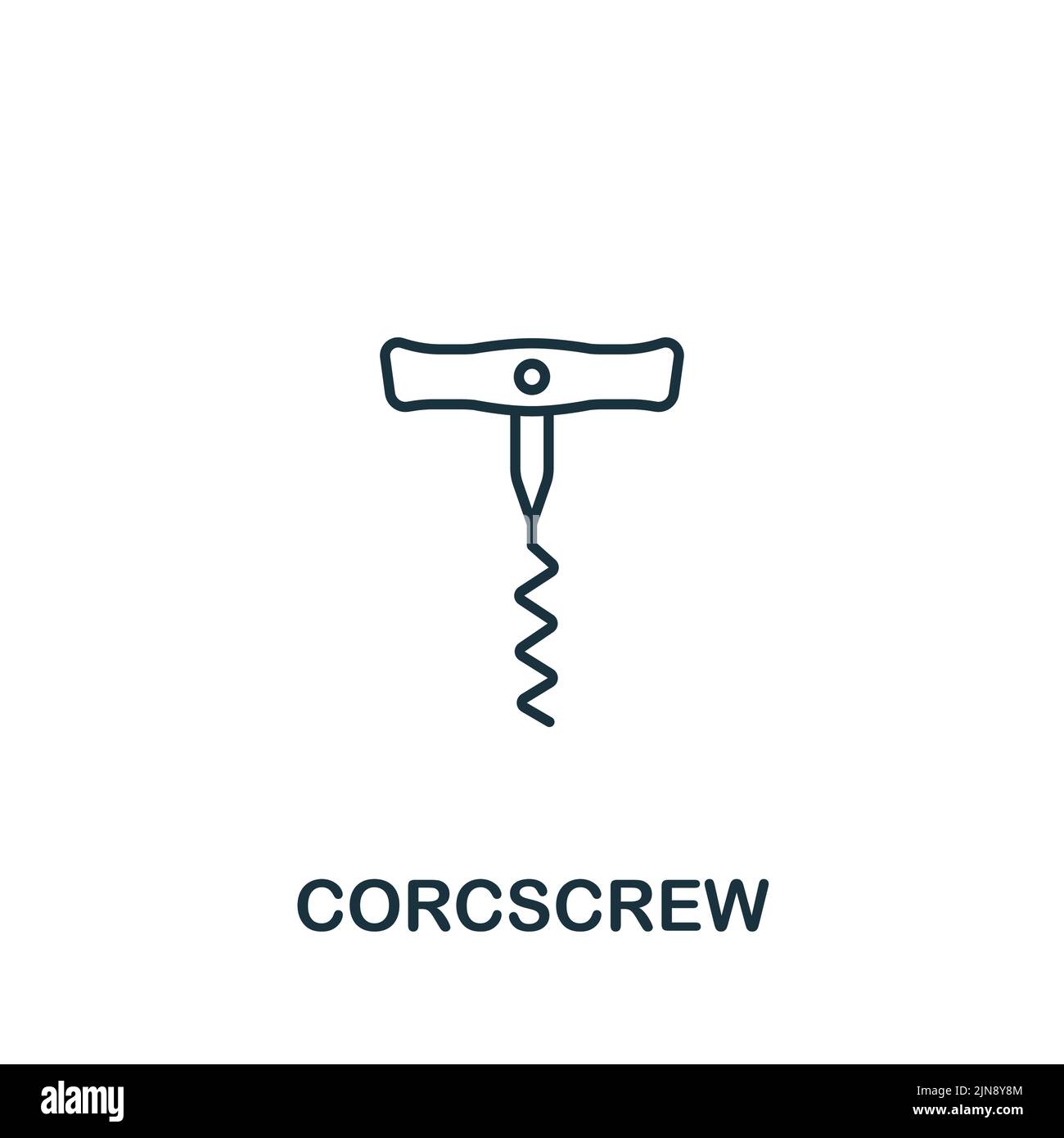 Corcscrew icon. Monochrome simple Drinks icon for templates, web design ...