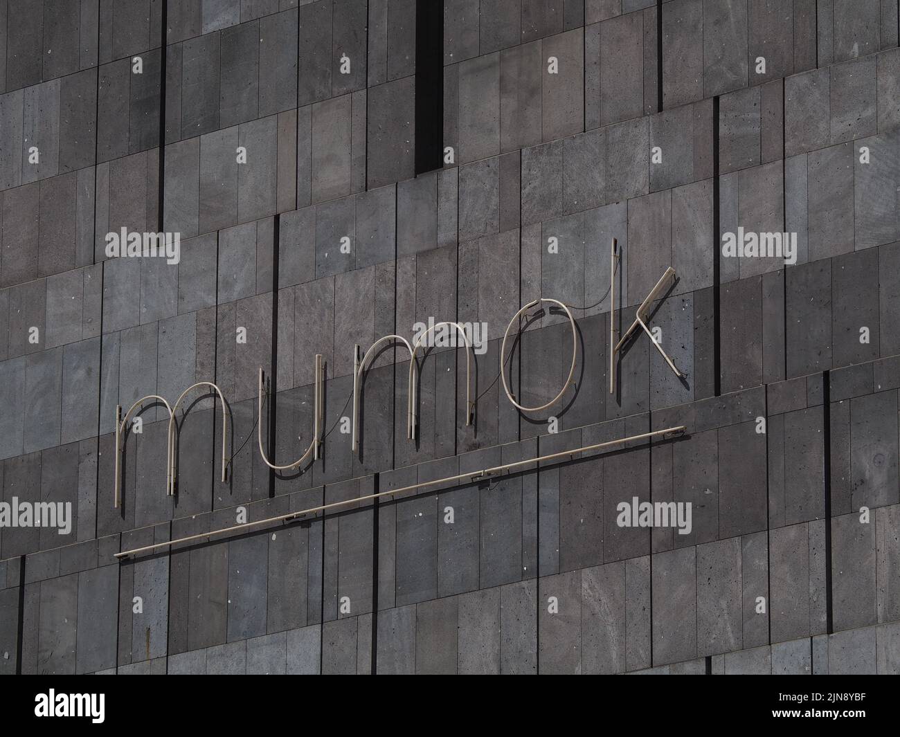 Mumok Sign on the wall of the Museum of modern art in Vienna Stock ...