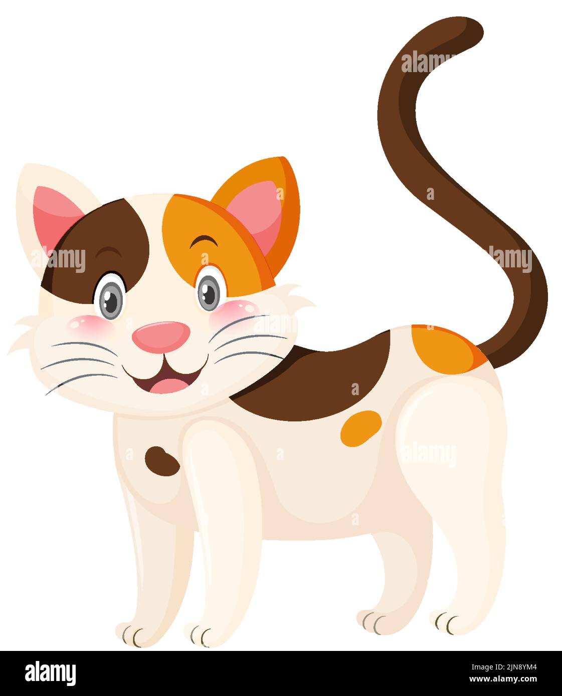 Little cute cat in cartoon style illustration Stock Vector Image & Art ...