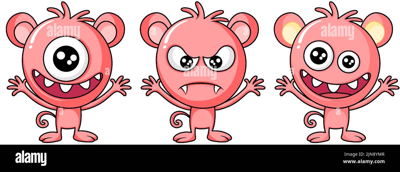 Set of different three monsters illustration Stock Vector Image & Art ...