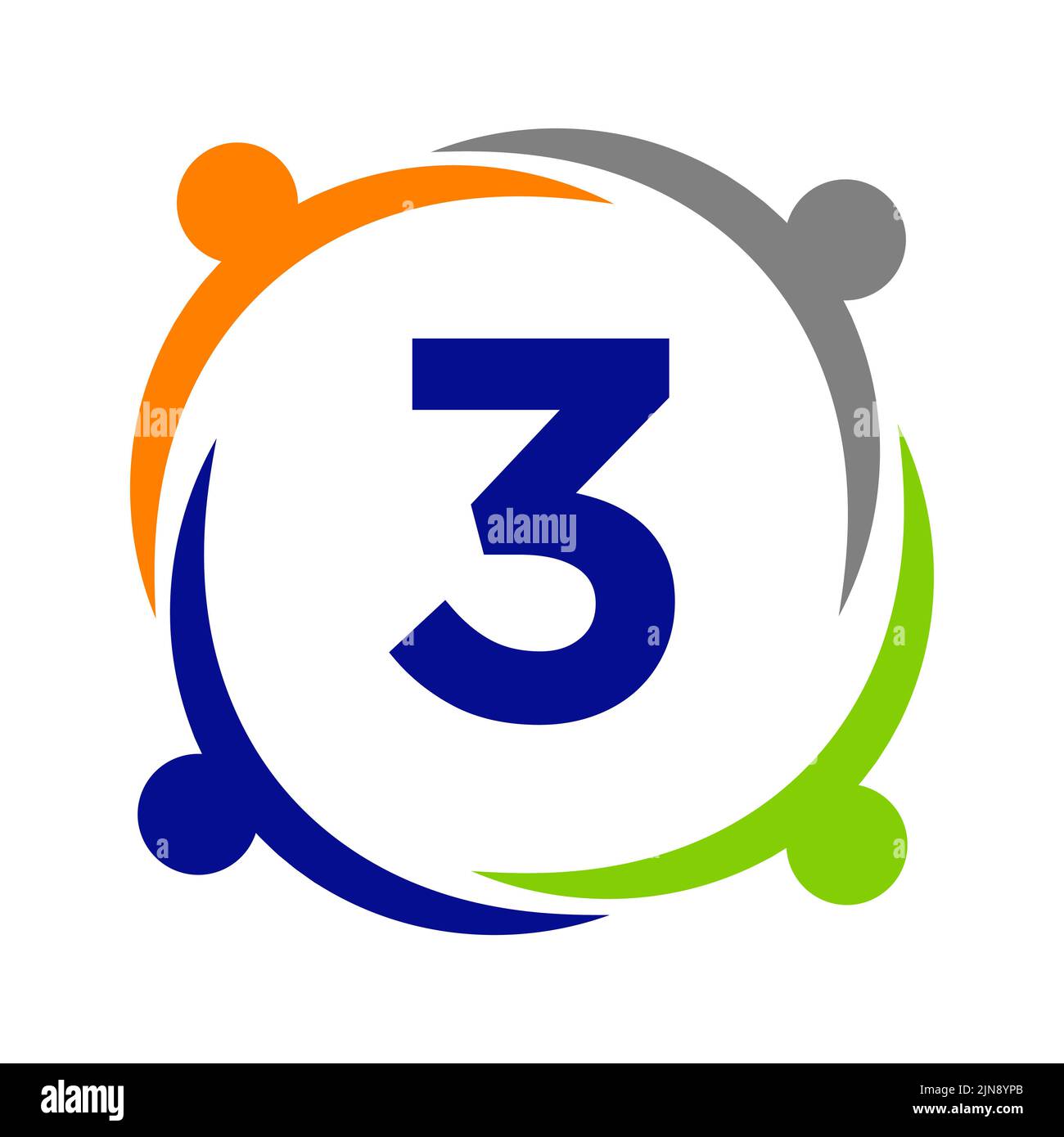 Unity Team Work Logo Design With 3 Letter Template. Charity Logo ...