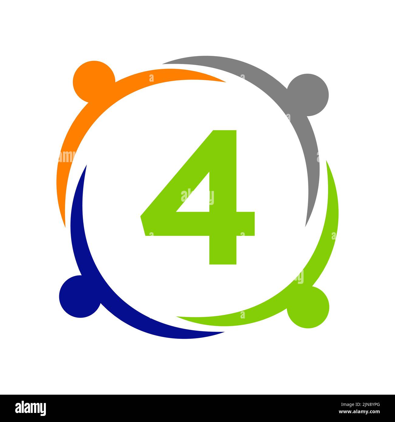 Unity Team Work Logo Design With 4 Letter Template. Charity Logo ...