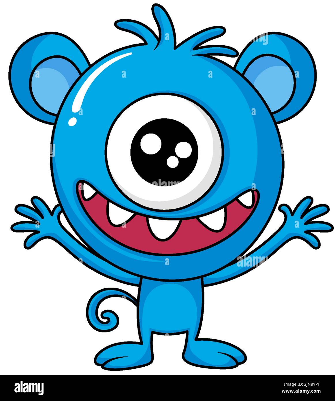Cute one eyed monster character illustration Stock Vector Image & Art ...