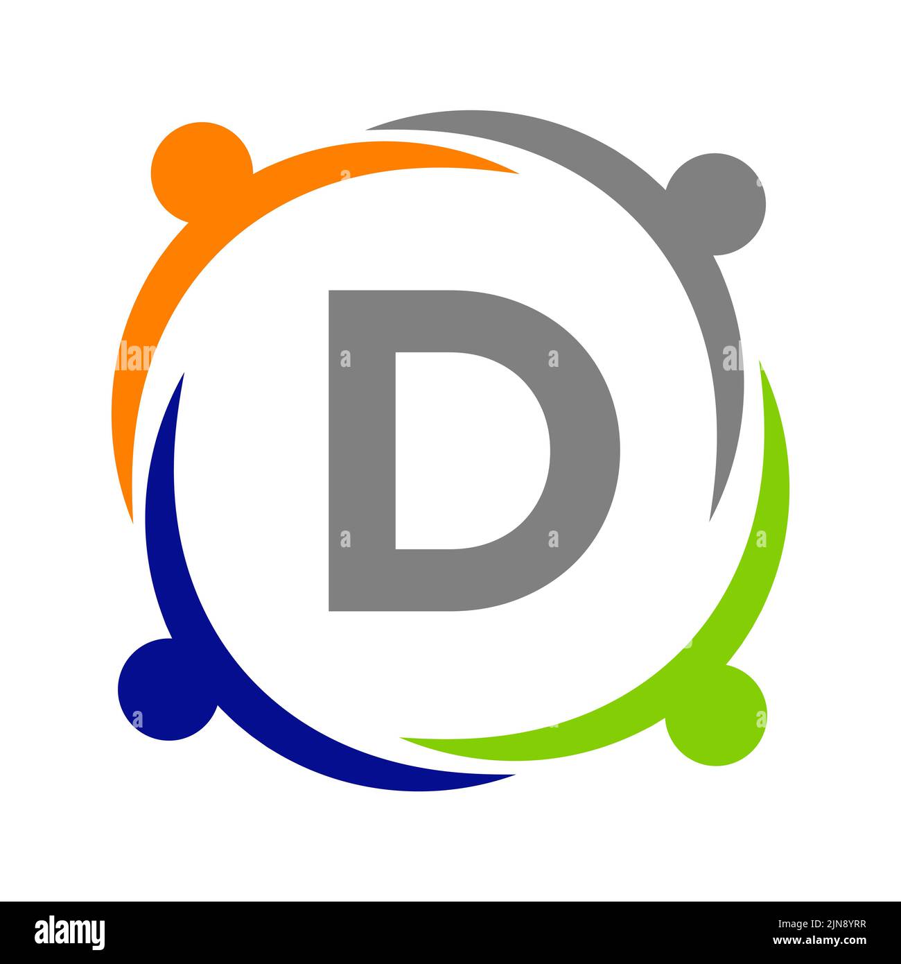 Unity Team Work Logo Design With D Letter Template. Charity Logo ...