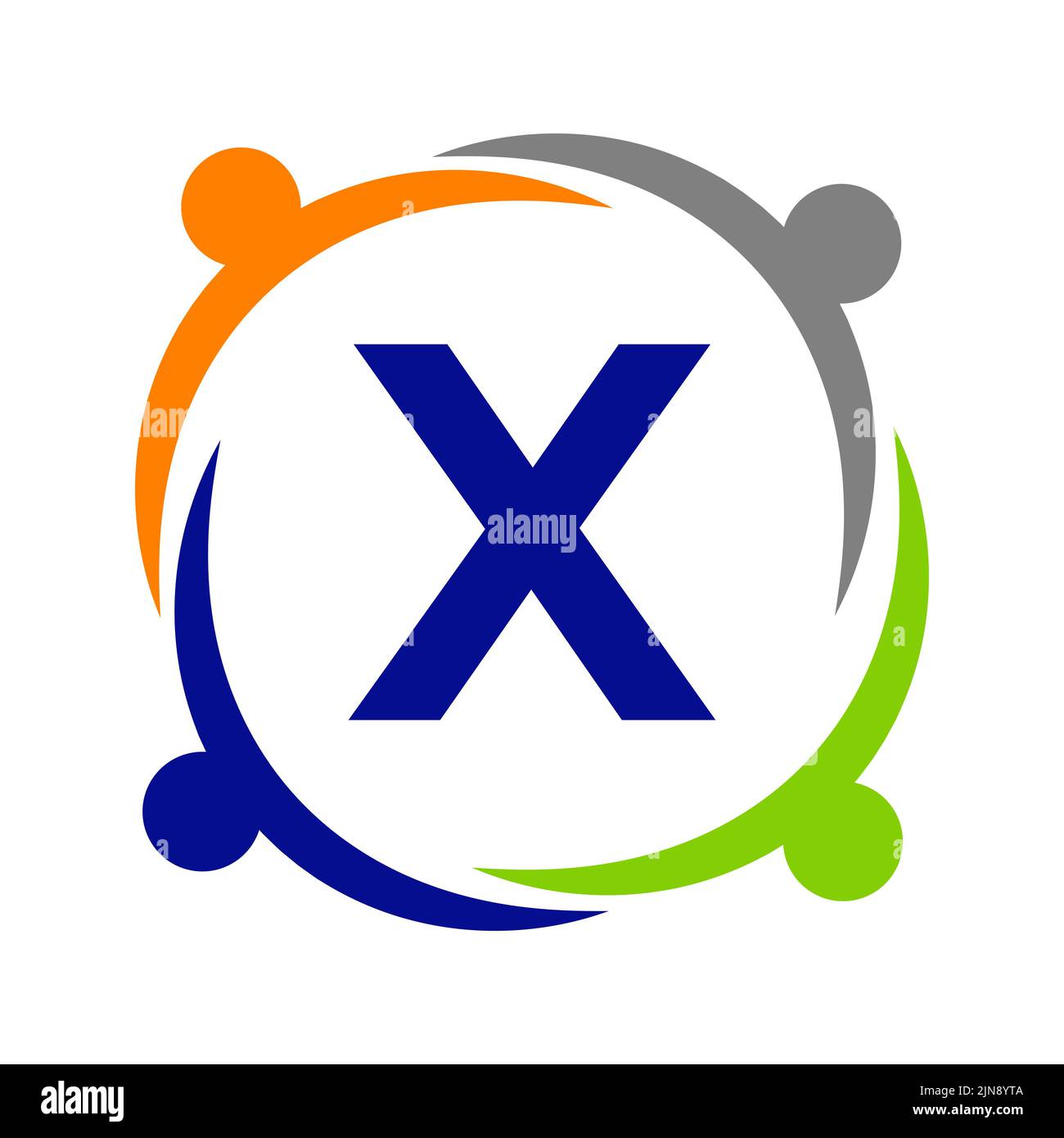 Unity Team Work Logo Design With X Letter Template. Charity Logo ...