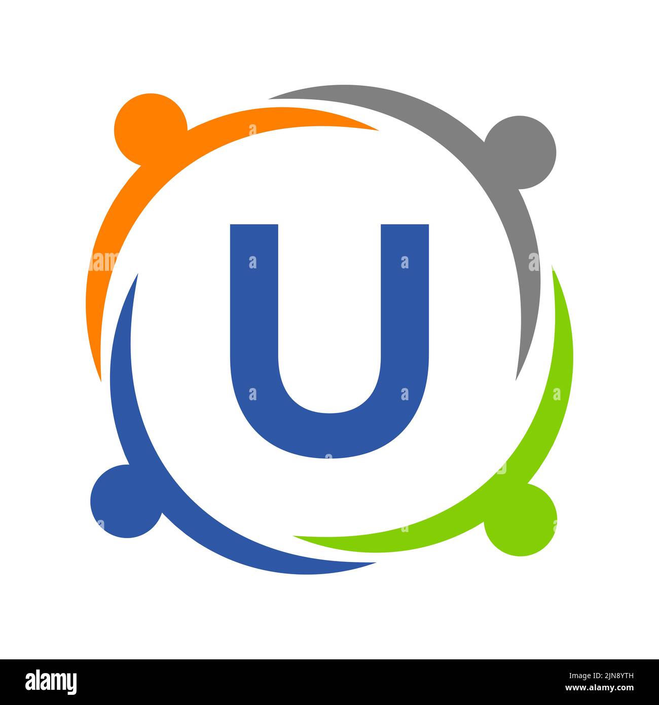 Unity Team Work Logo Design With U Letter Template. Charity Logo ...