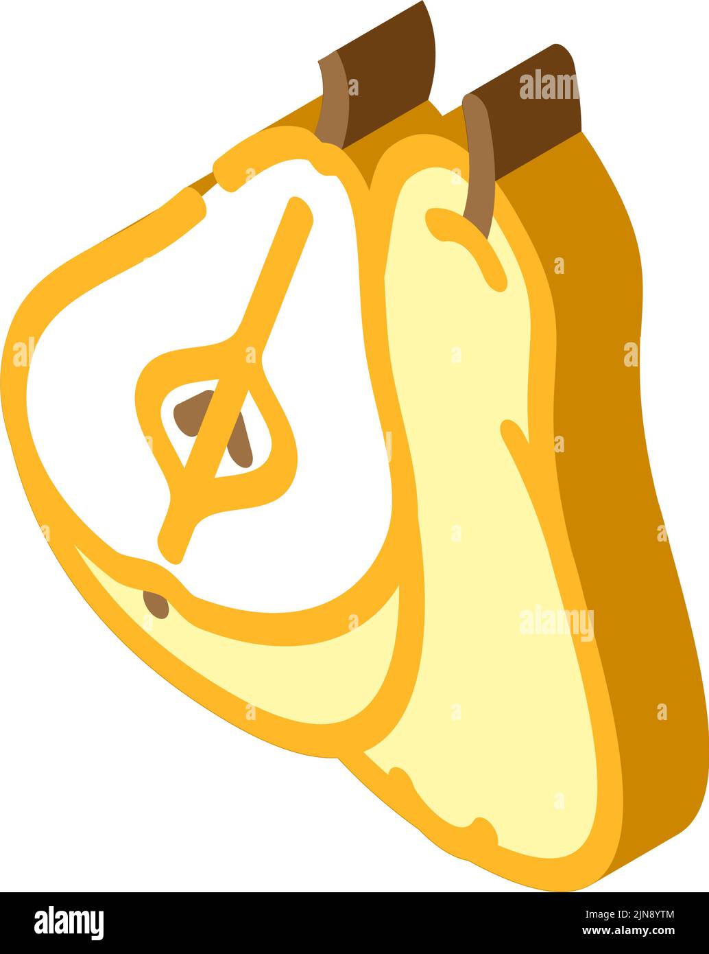 pear yellow cut isometric icon vector illustration Stock Vector Image ...