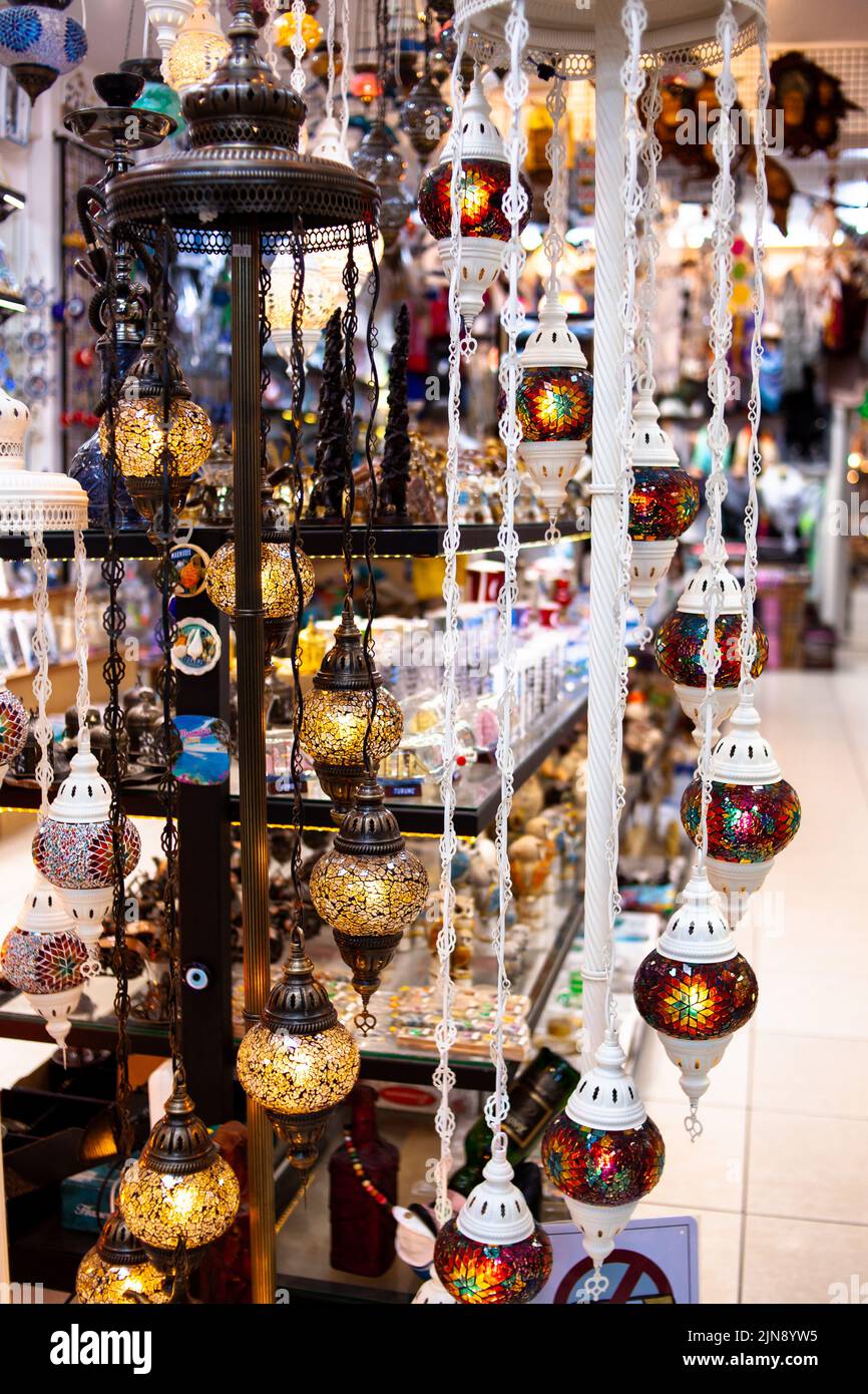 Traditional handmade multicolor Turkish, Moroccan, Arabian lamps ...