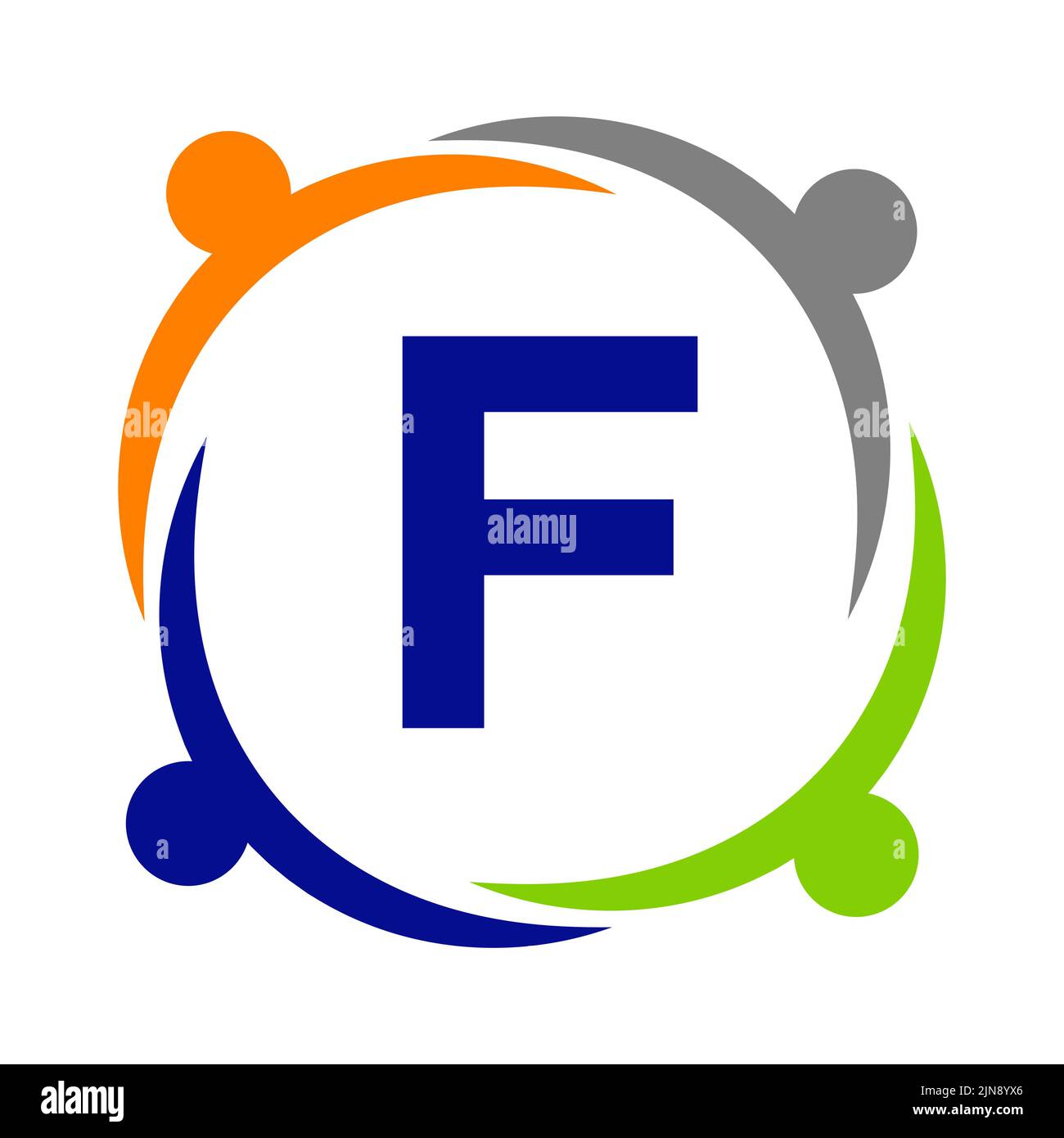 Unity Team Work Logo Design With F Letter Template. Charity Logo ...