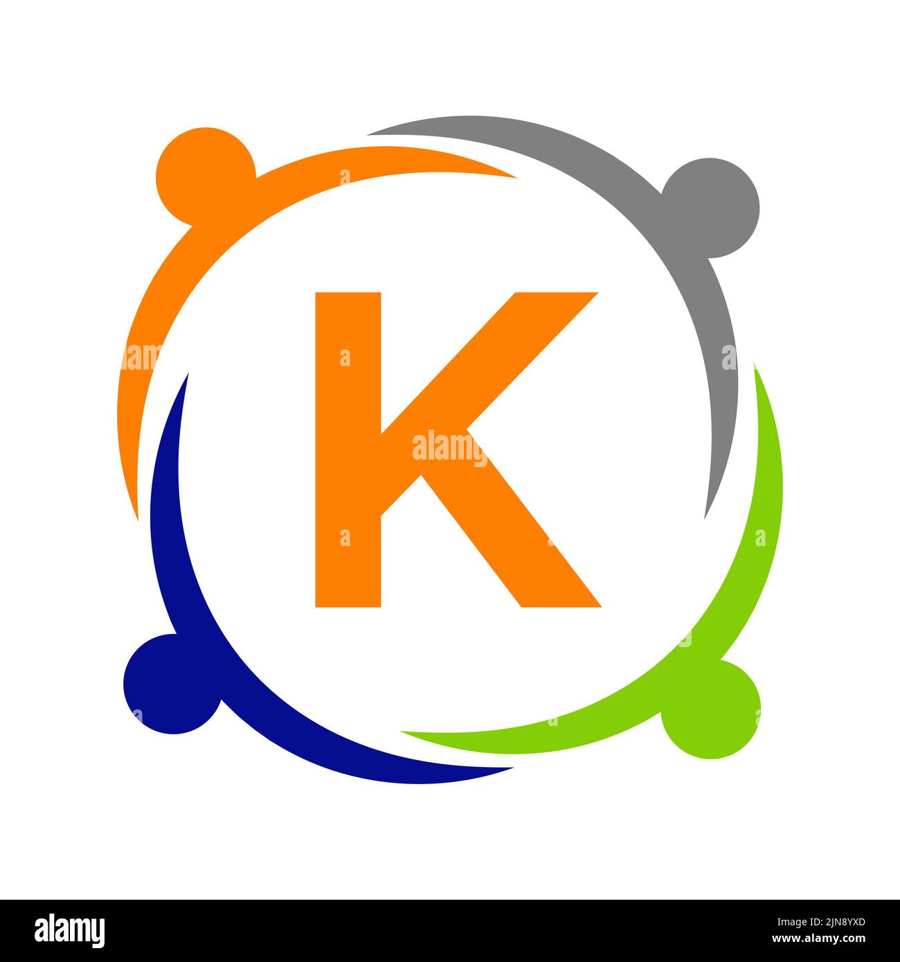 Unity Team Work Logo Design With K Letter Template. Charity Logo ...