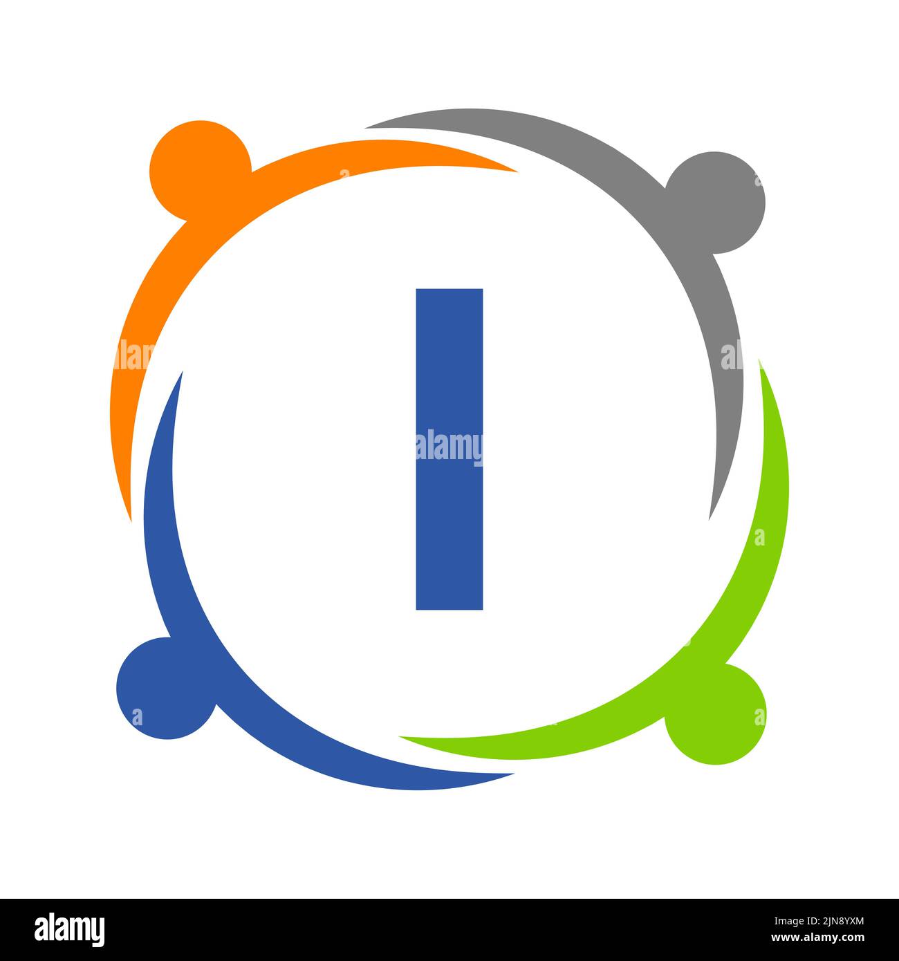Unity Team Work Logo Design With I Letter Template. Charity Logo ...