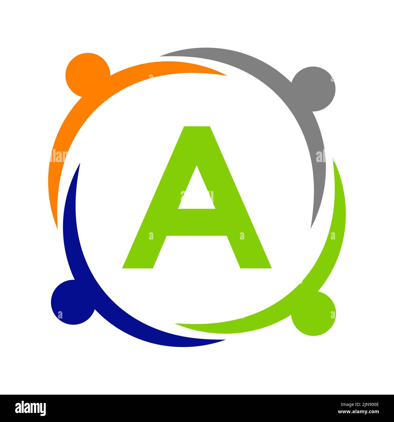 Unity Team Work Logo Design With A Letter Template. Charity Logo ...