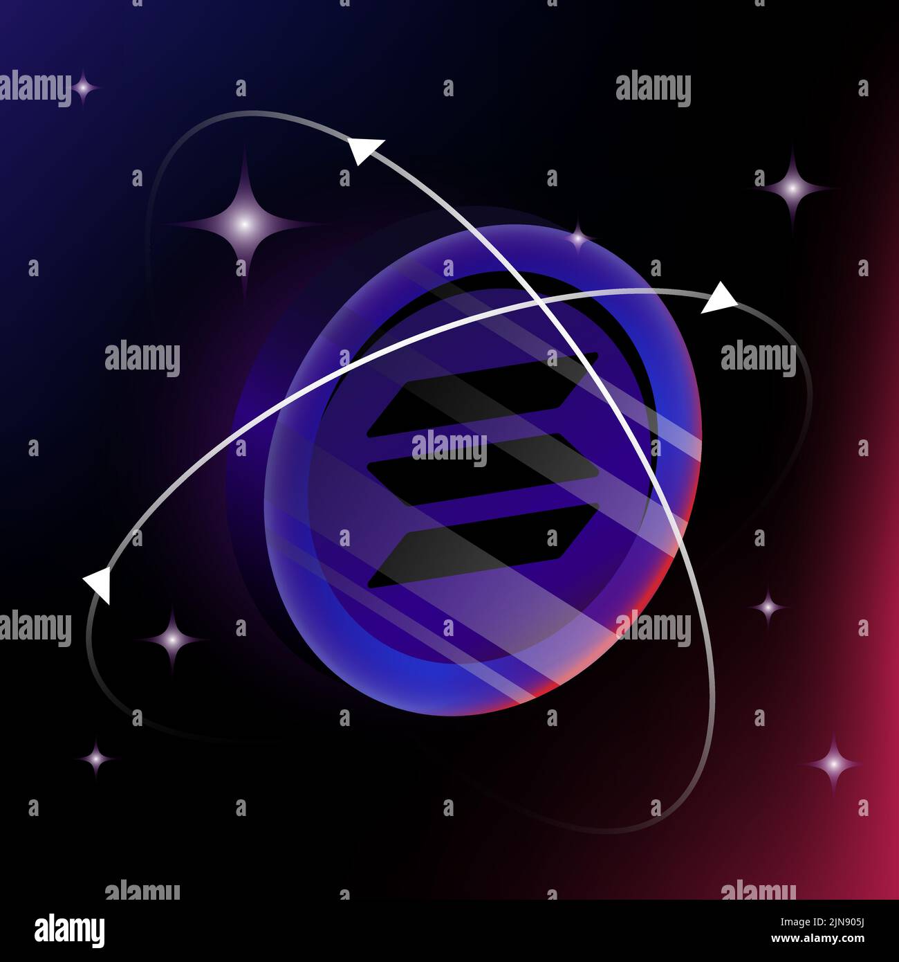 Graphic Purple Crypto Coin Illustration. Vector illustration Stock ...