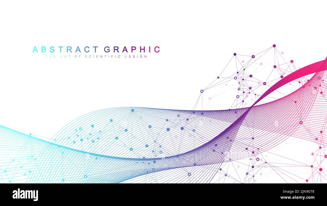 Geometric abstract background with connected lines and dots ...