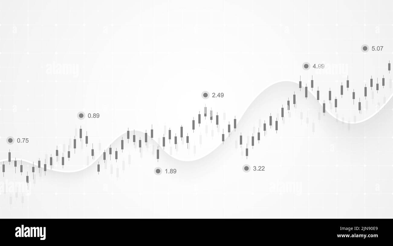 Financial data graph chart on grey background. Business background with ...