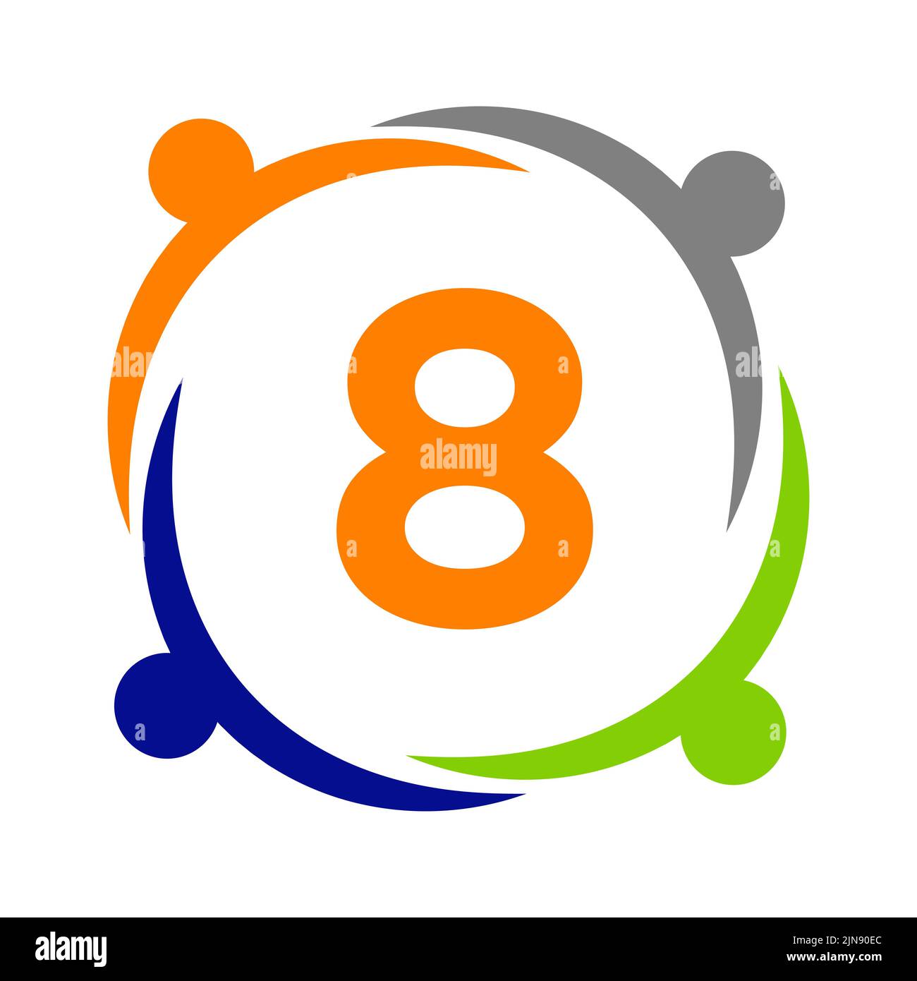 Unity Team Work Logo Design With 8 Letter Template. Charity Logo ...