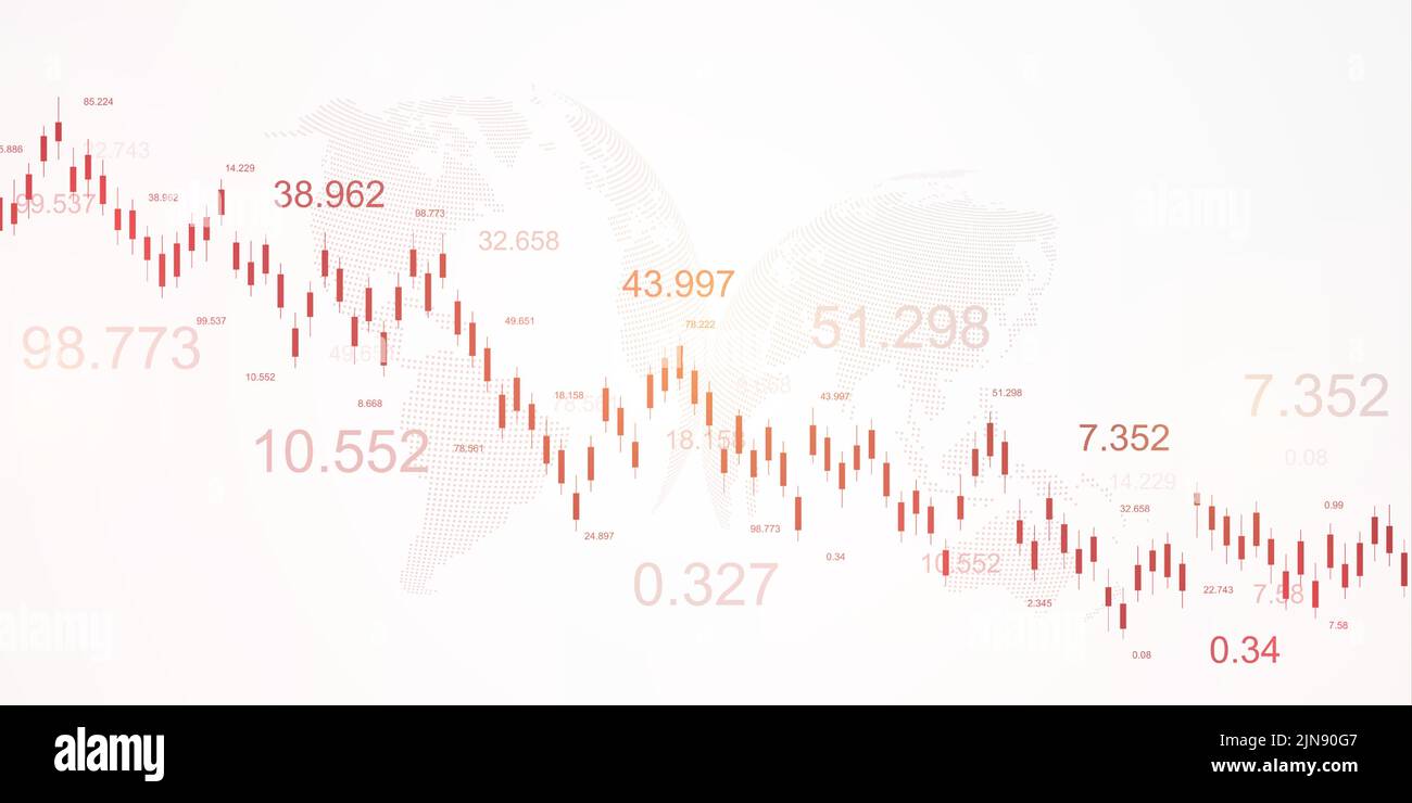 Financial data graph chart on grey background. Business background with ...