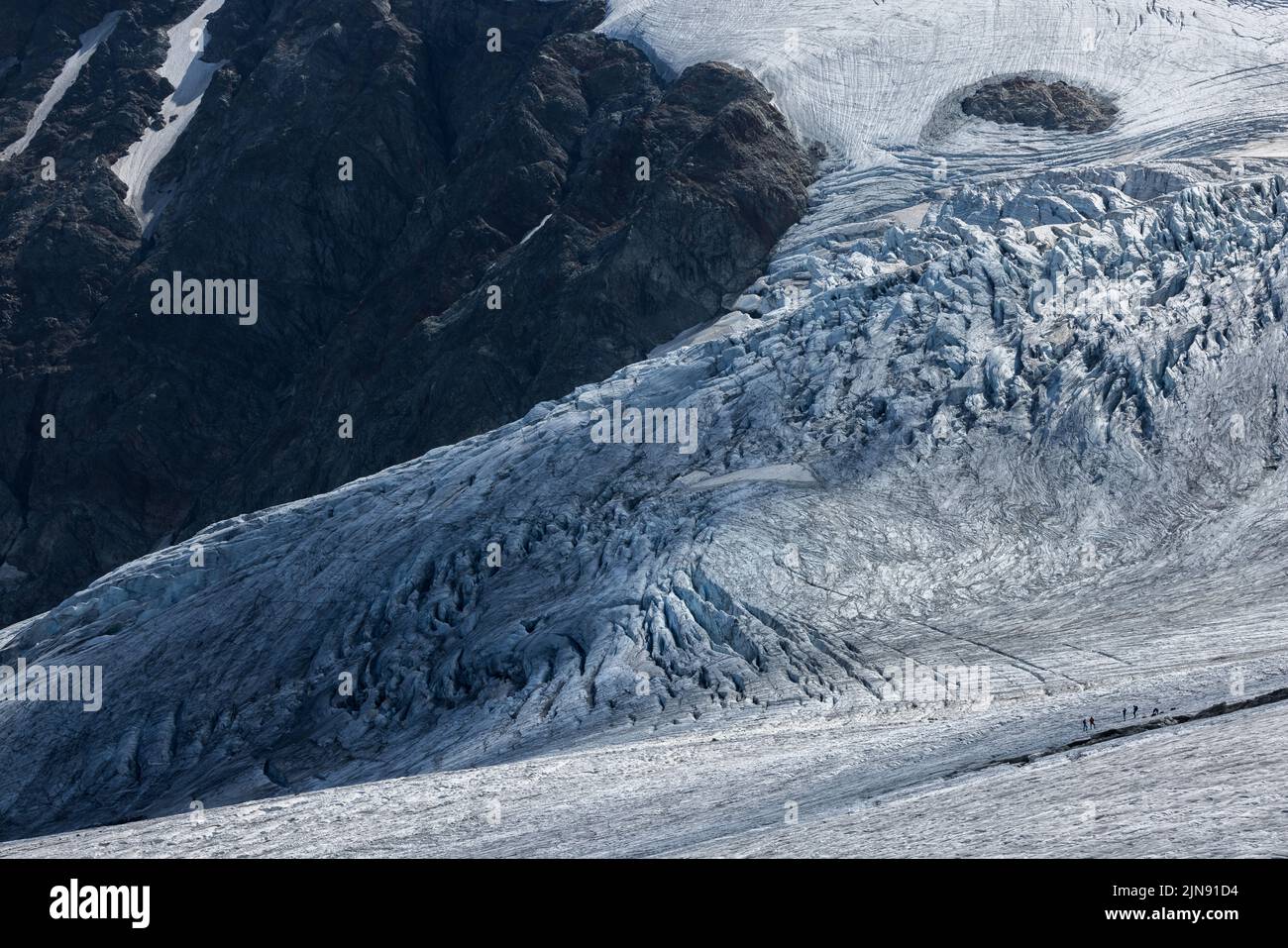 details of the ice of Steingletscher in the Bernese Alps Stock Photo ...