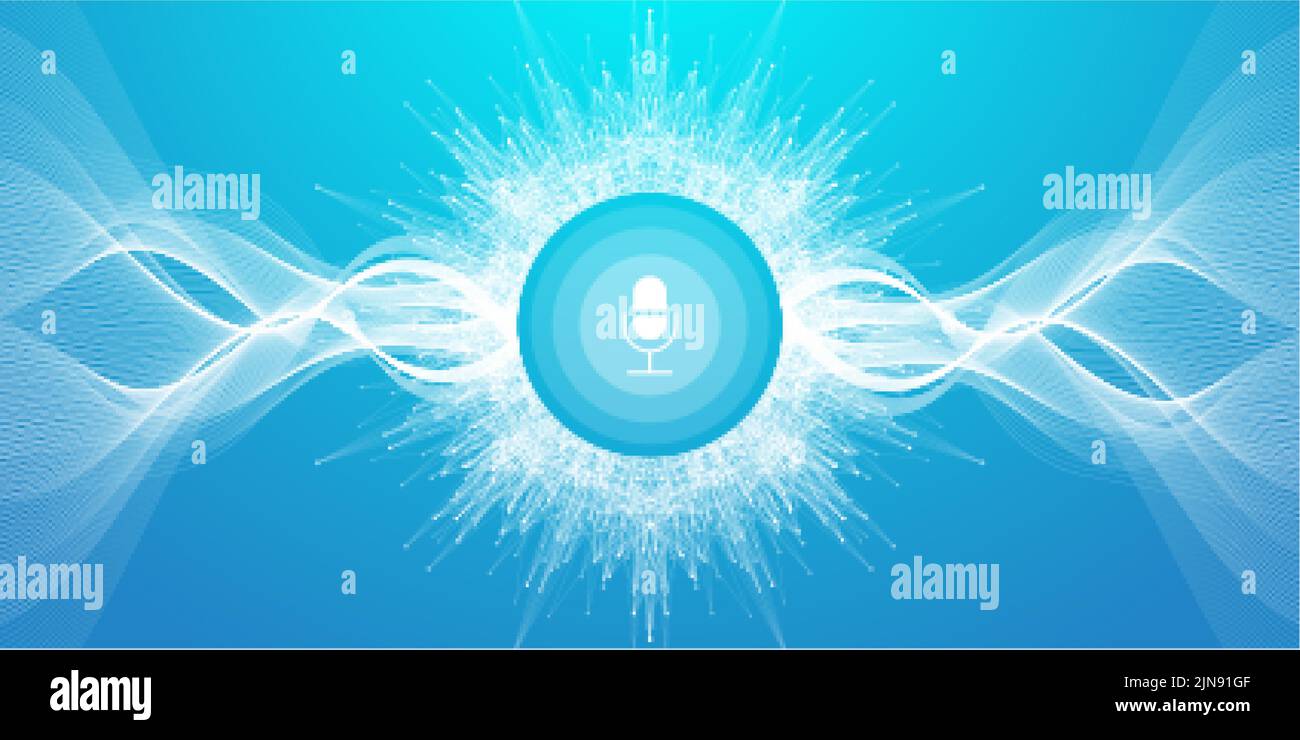 Voice assistant concept. Vector sound wave. Voice and sound recognition ...