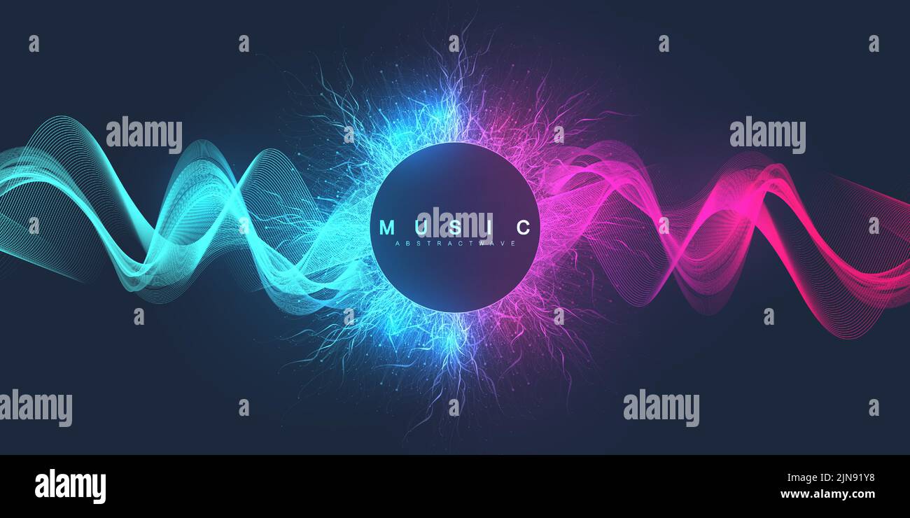 Sound music wave visualiztion. 3D sound solid waveform. Voice sample ...