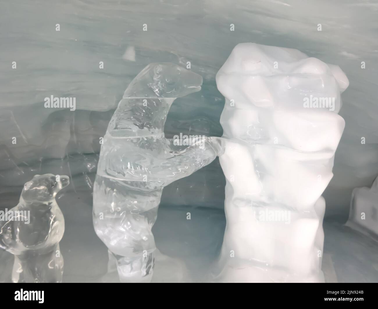 A Photo of a Ice Sculpture of animals like polar bear made for ...