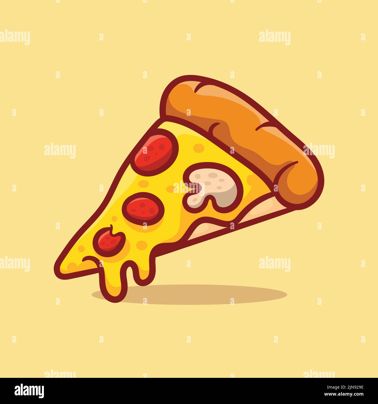 Pepperoni Pizza Slice Illustration