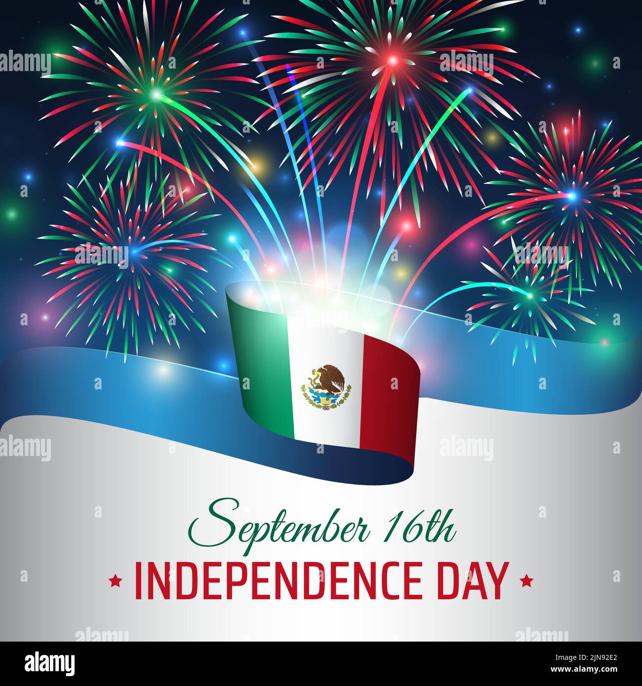 September 16, mexico independence day, vector template with mexican ...