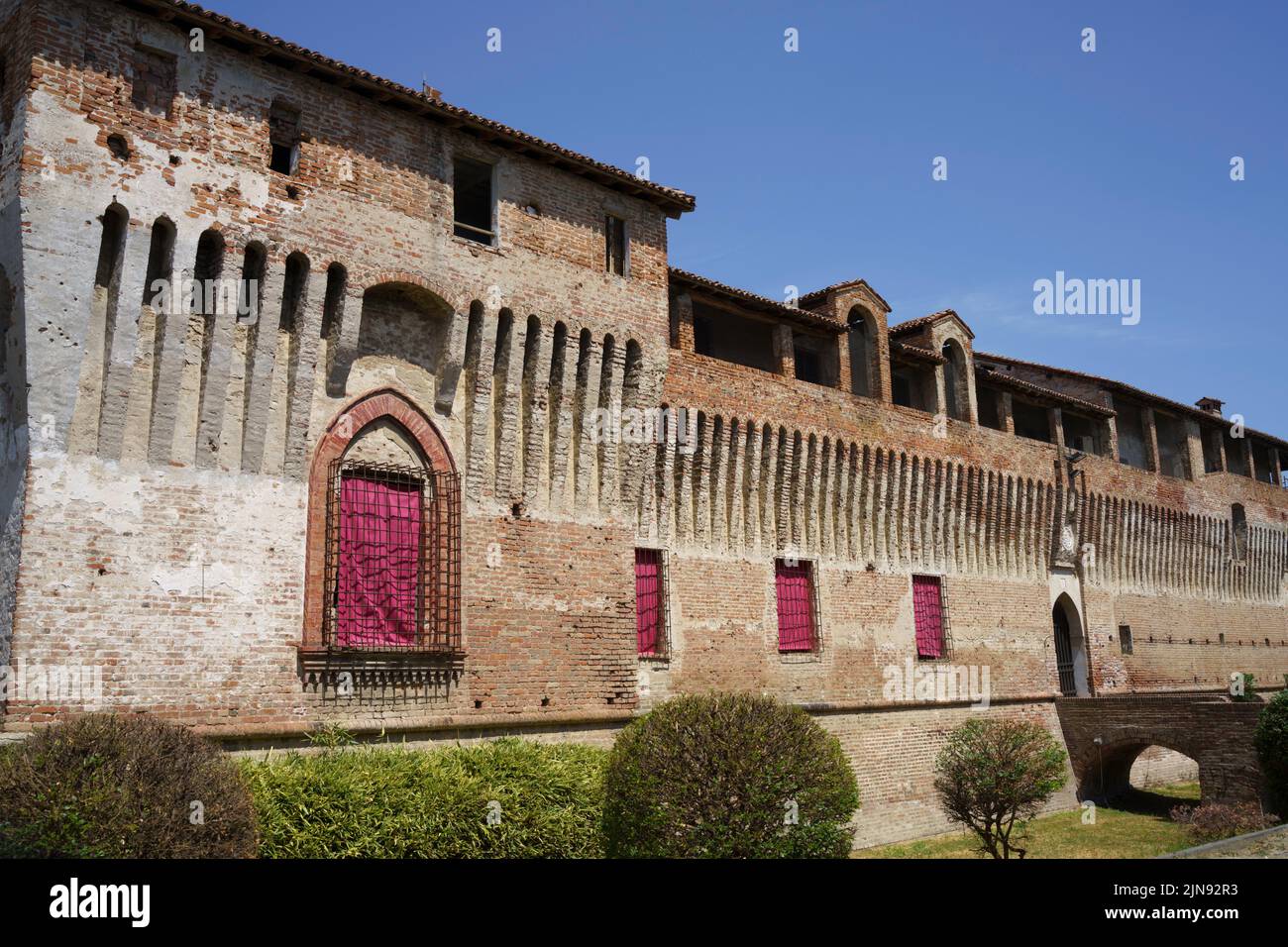 Exterior of the medieval castle of Roccabianca, known as Rocca dei ...