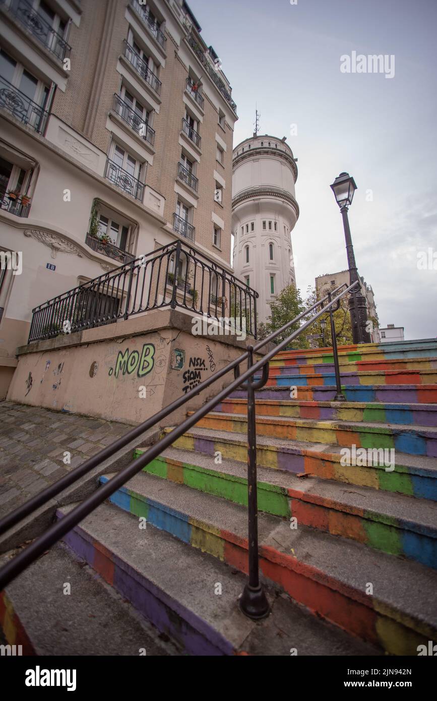 Paris, colourful steps street art Stock Photo - Alamy