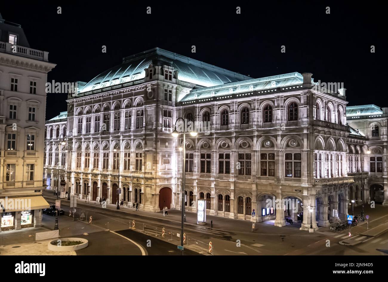 Illuminated Opera House "Staatsoper" In The Night In The Inner City Of ...