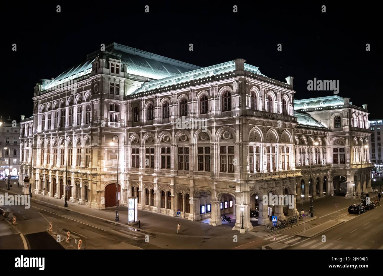 Illuminated Opera House "Staatsoper" In The Night In The Inner City Of ...