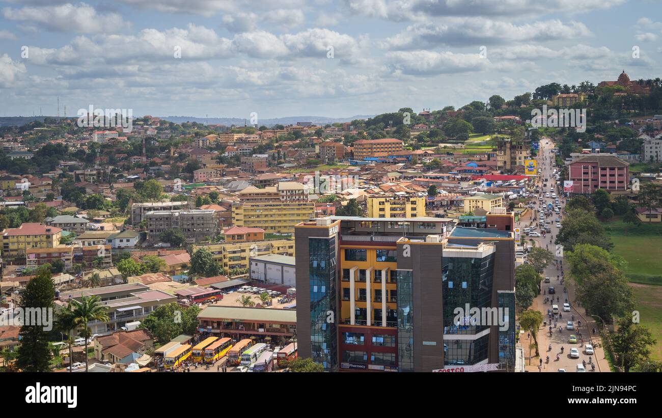 Kampala, Uganda - May 20, 2022: Busy street and houses in Kampala in ...