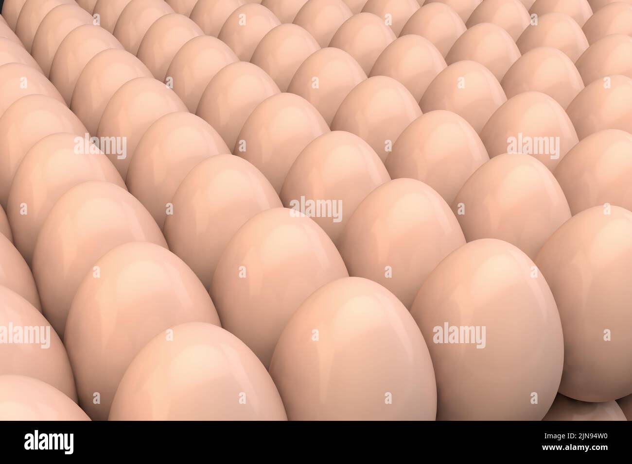 Many chicken eggs. 3d render realistic background Stock Photo - Alamy