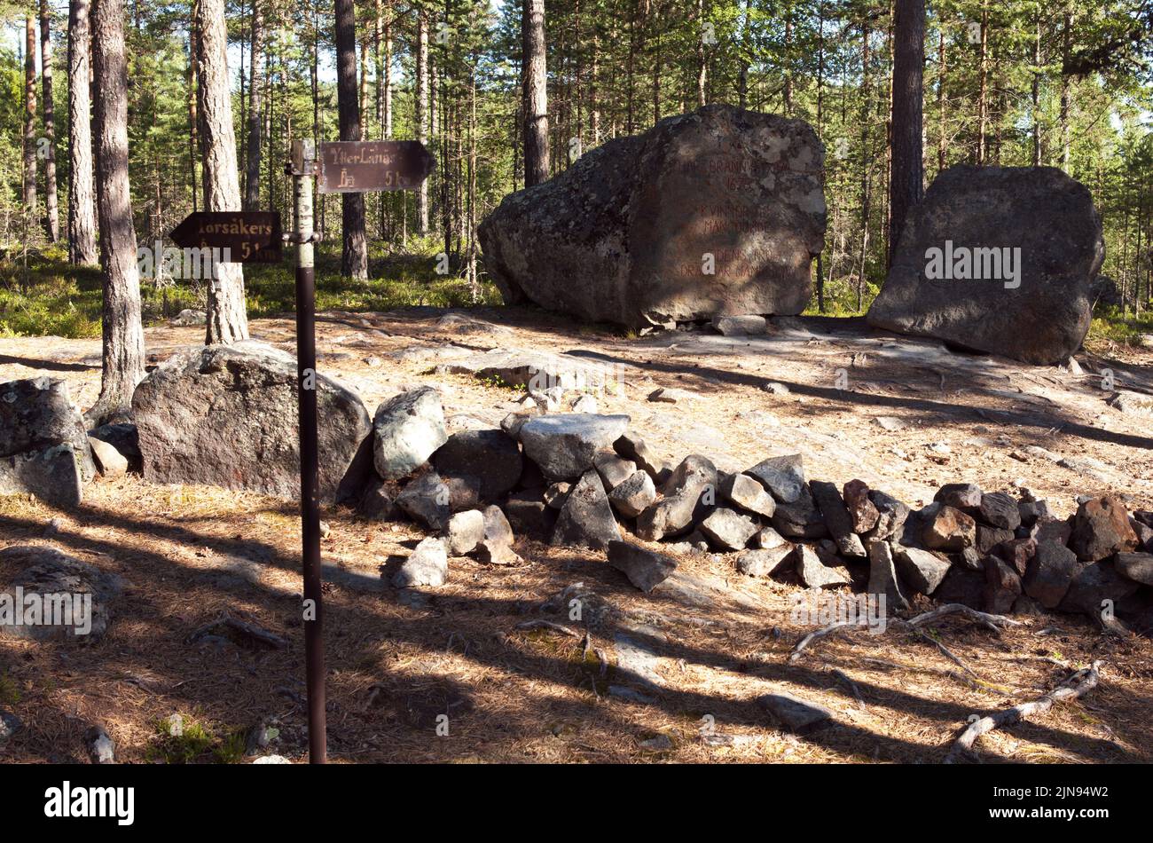 TORSAKER, SWEDEN ON JULY 10. Landmark of historic witch trials in 1675 ...