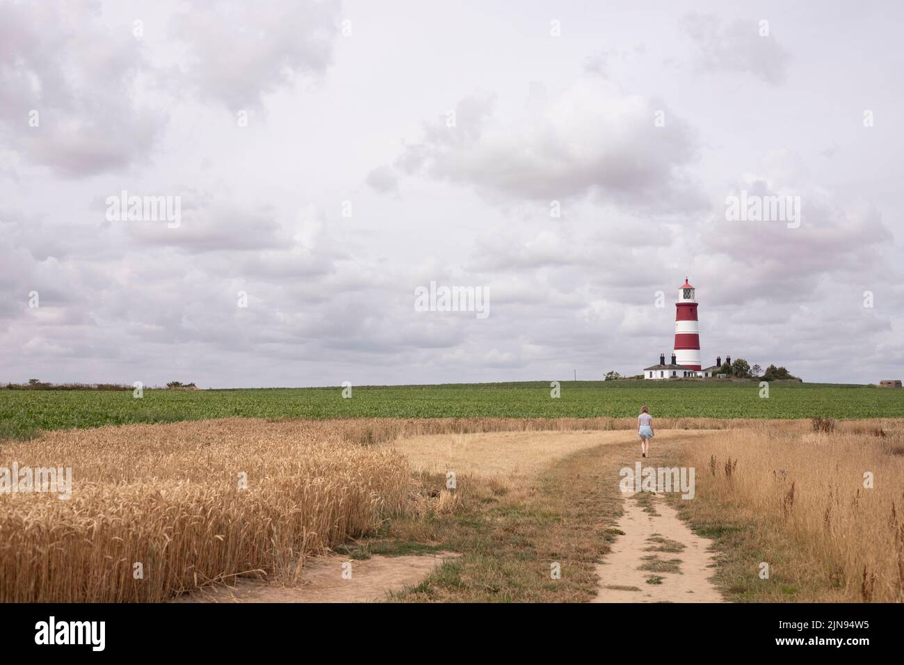 Landscape view of Happisburgh Lighthouse, Happisburgh, Norfolk, England ...