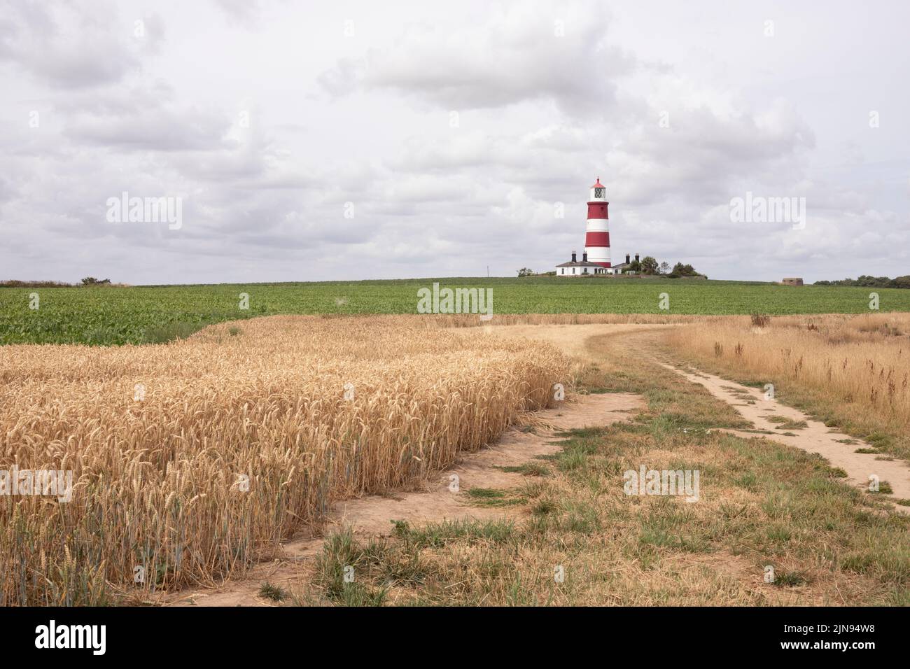 Landscape view of Happisburgh Lighthouse, Happisburgh, Norfolk, England ...