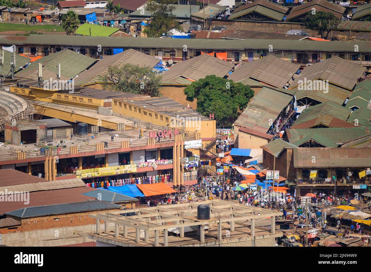 Kampala, Uganda - May 20, 2022: Busy street in Kampala in June, aerial ...