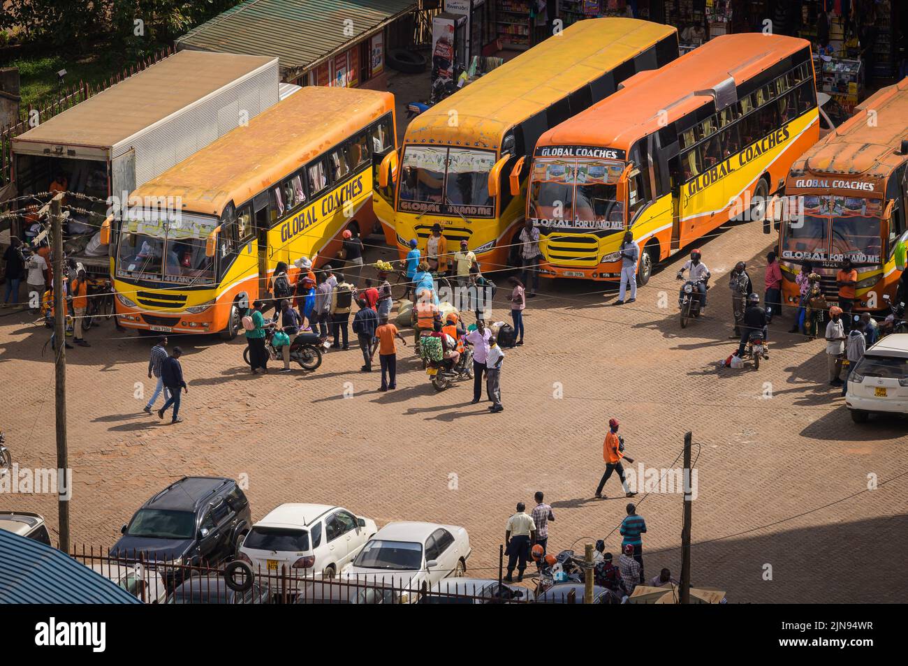 Kampala, Uganda - May 20, 2022: Busy street in Kampala in June, aerial ...