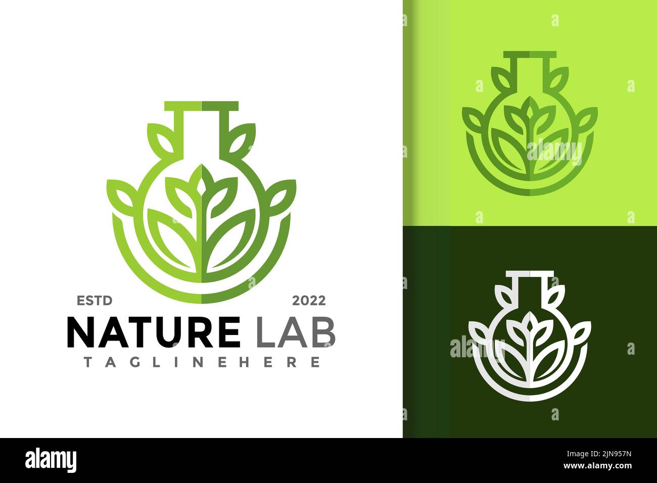 The editable green logo pack for nature laboratories or medical centers ...