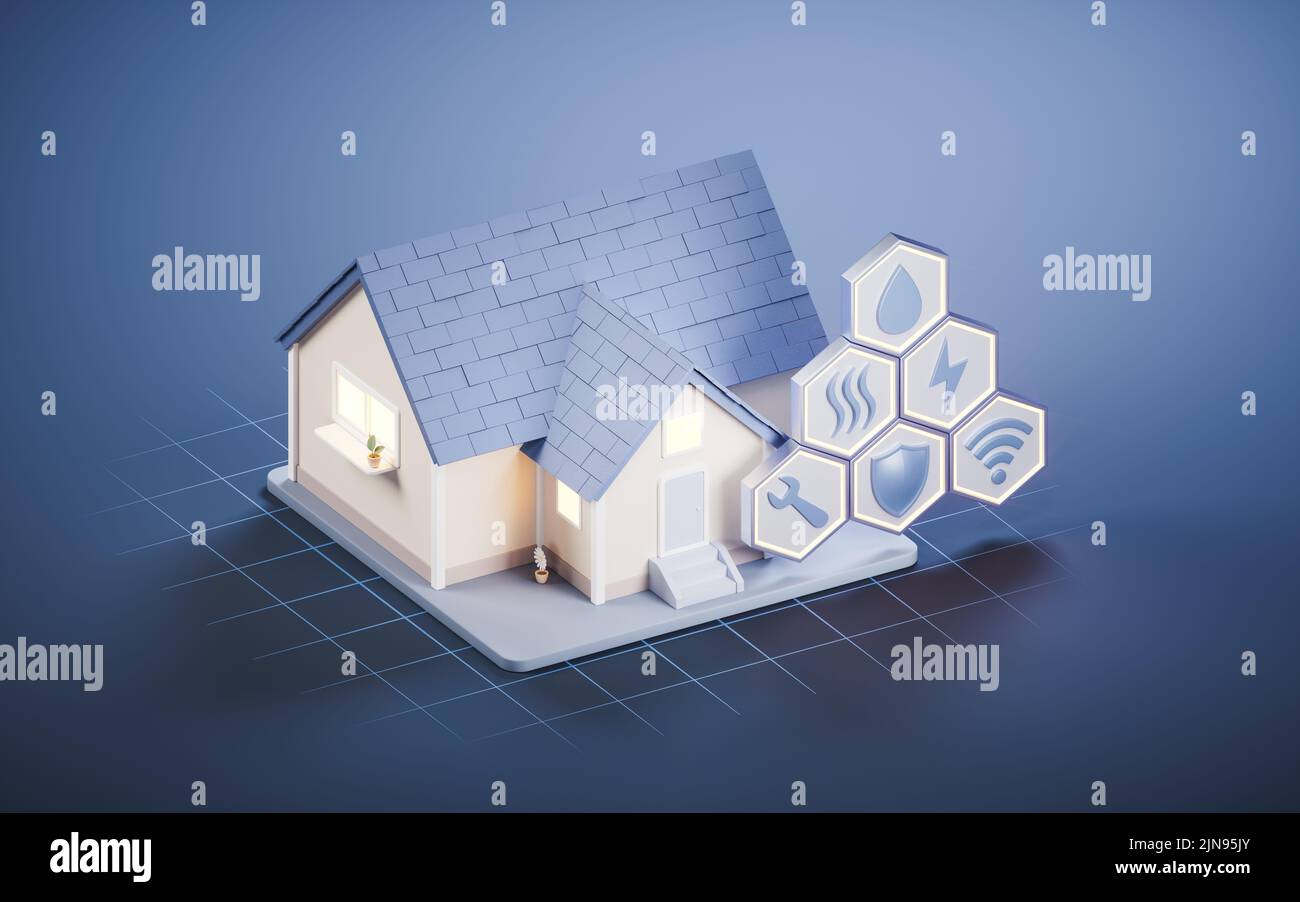 Property and estate management concept, 3d rendering. Computer digital ...