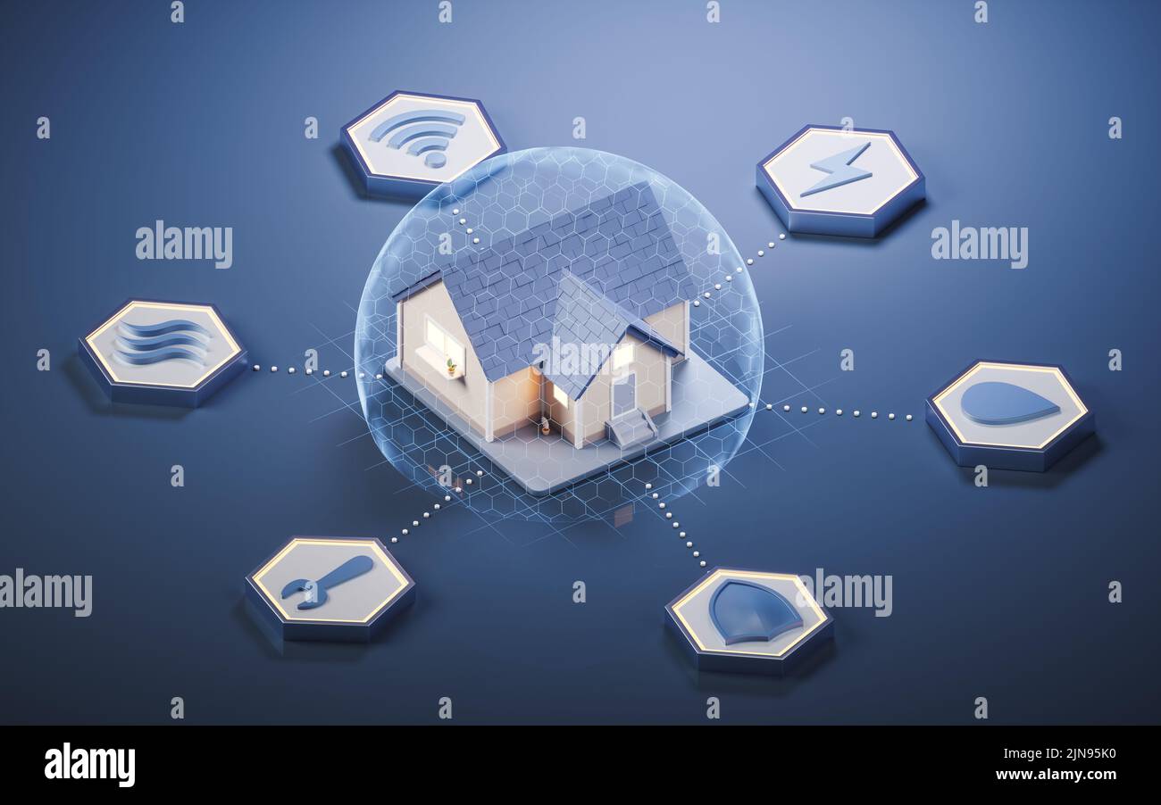 Property and estate management concept, 3d rendering. Computer digital ...