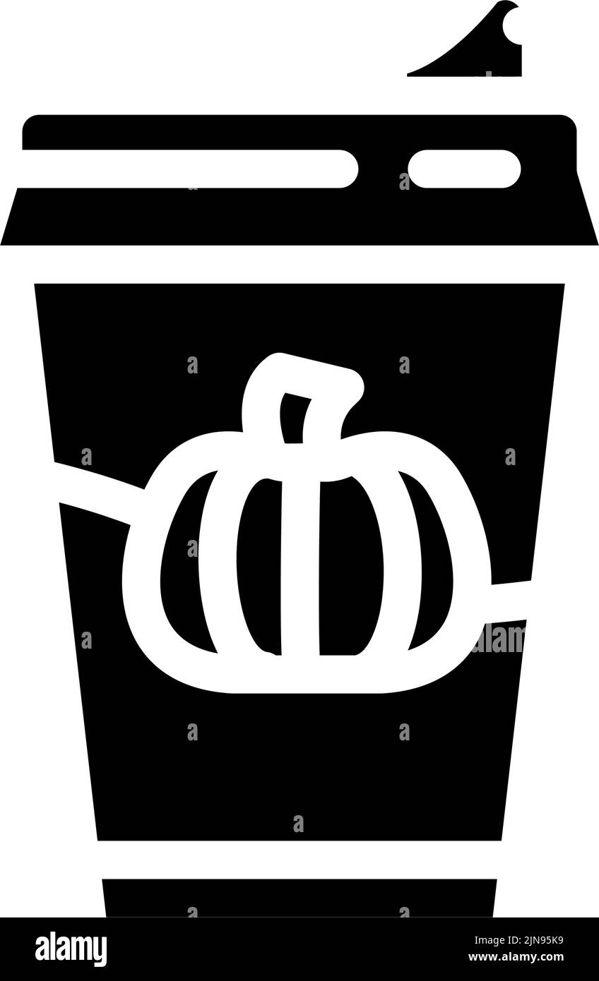 pumpkin coffee glyph icon vector illustration Stock Vector Image & Art ...