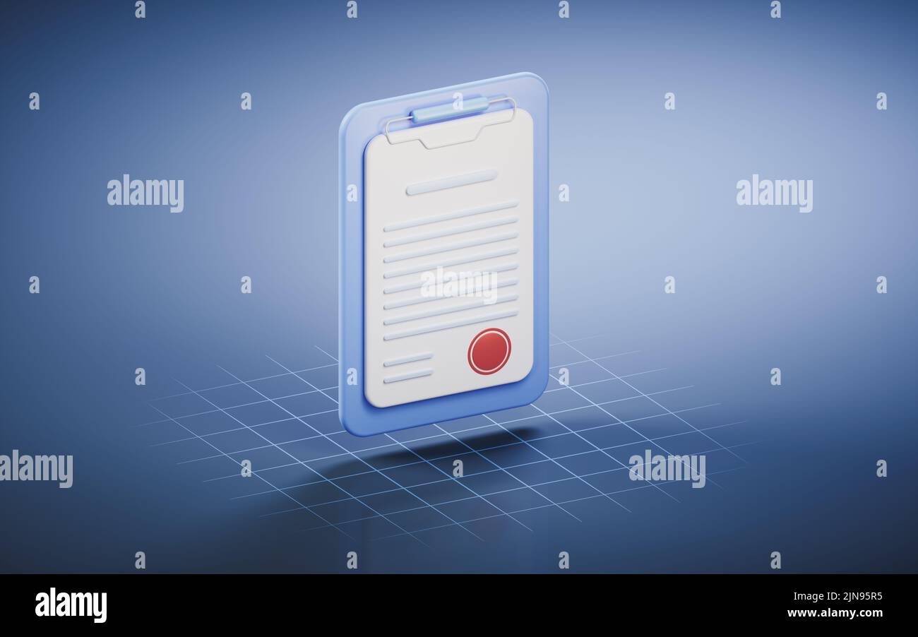 Contract paper board, 3d rendering. Computer digital drawing Stock ...
