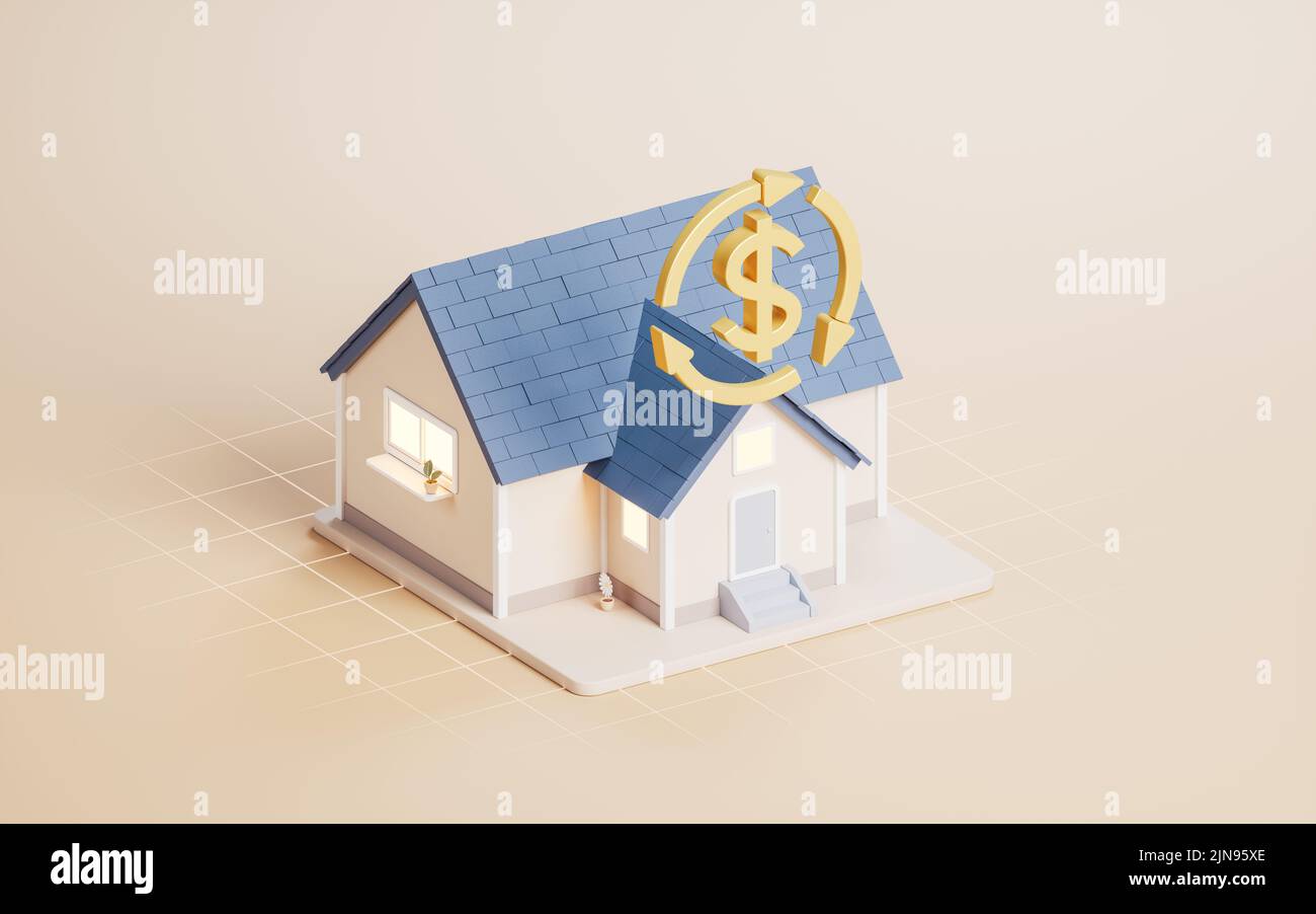 Residential house with investment concept, 3d rendering. Computer ...