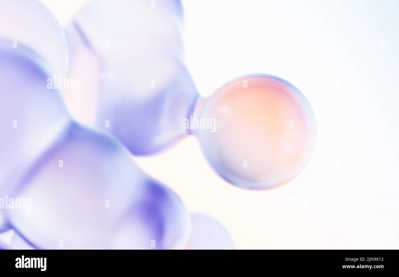 Transparent gradient bubbles, 3d rendering. Computer digital drawing ...