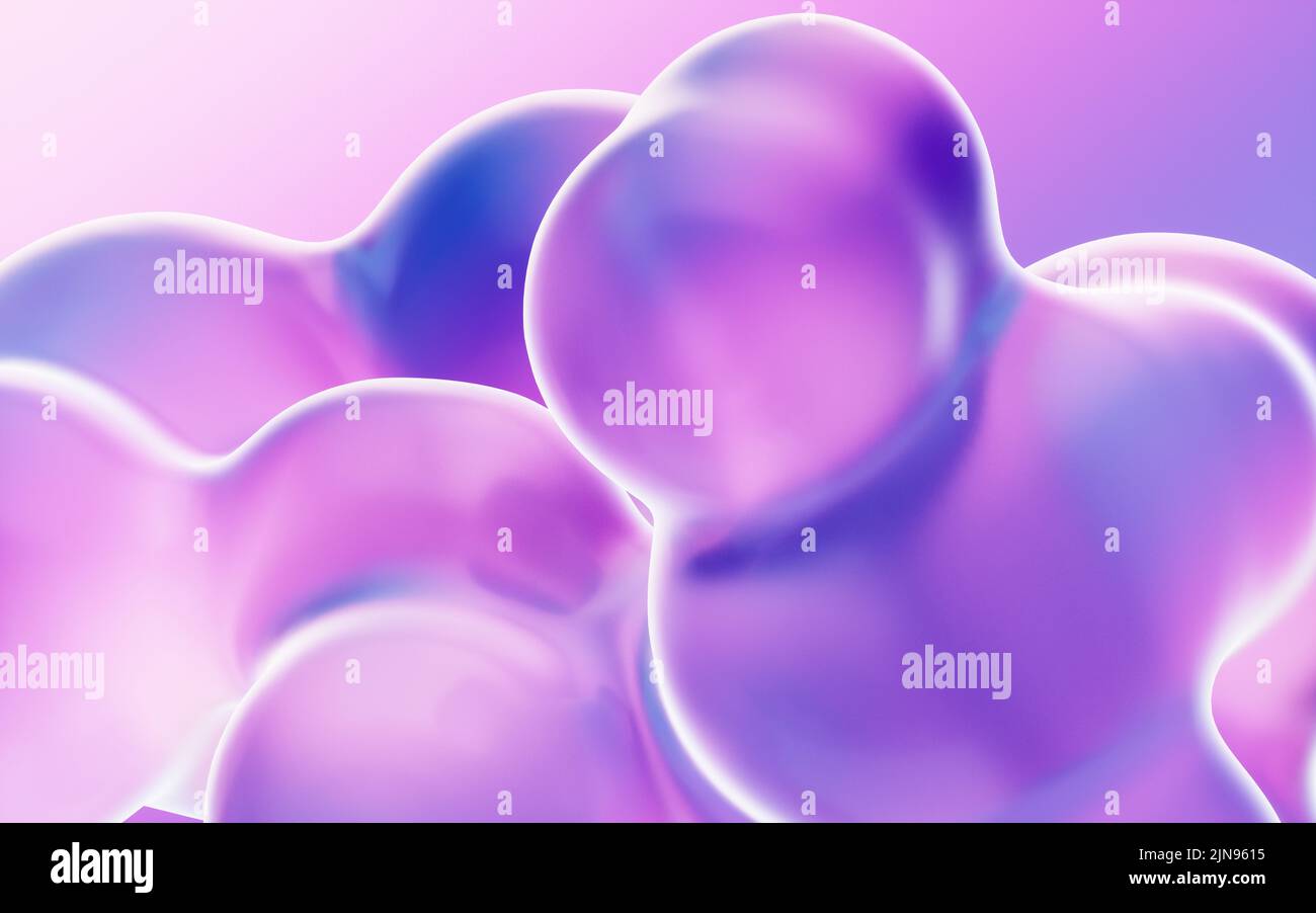 Transparent gradient bubbles, 3d rendering. Computer digital drawing ...