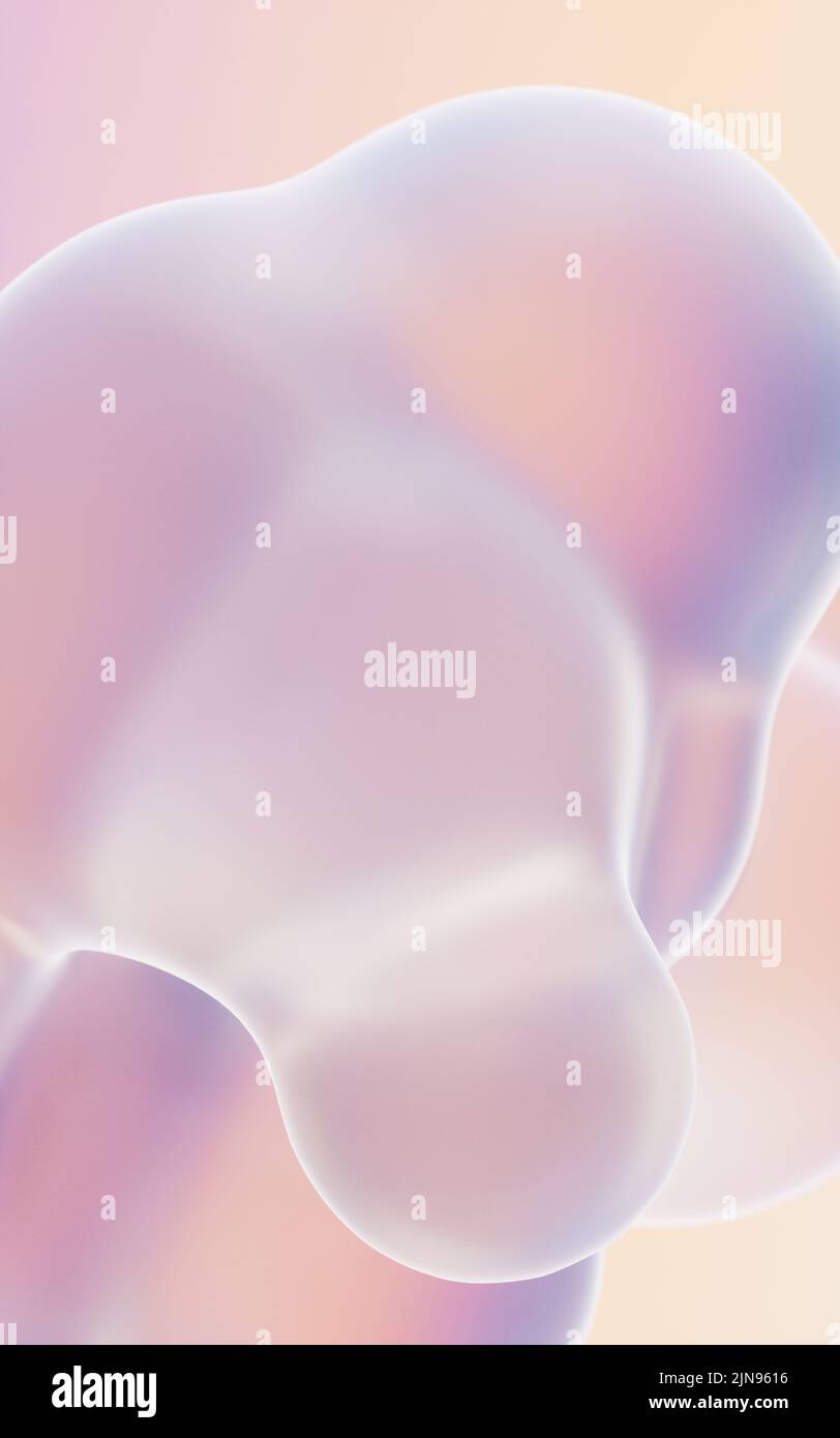 Transparent gradient bubbles, 3d rendering. Computer digital drawing ...