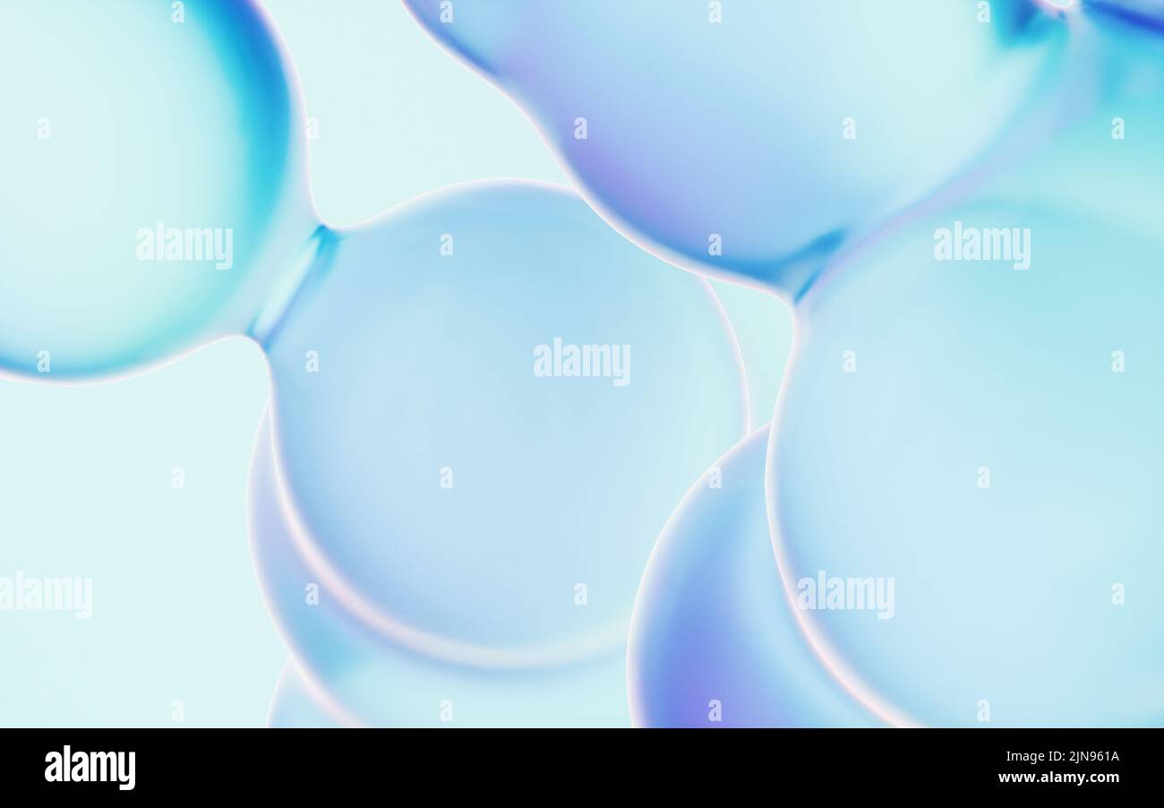 Transparent gradient bubbles, 3d rendering. Computer digital drawing ...