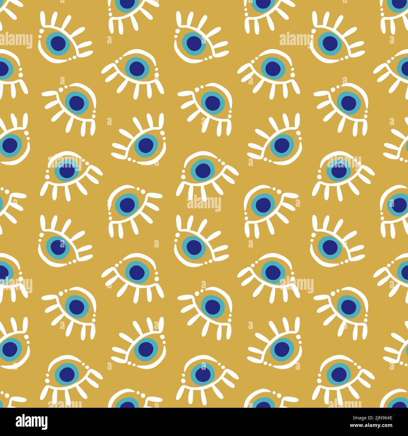 Evil Eye Seamless Pattern Ethnic Turkish Eye Decorative Symbols Stock