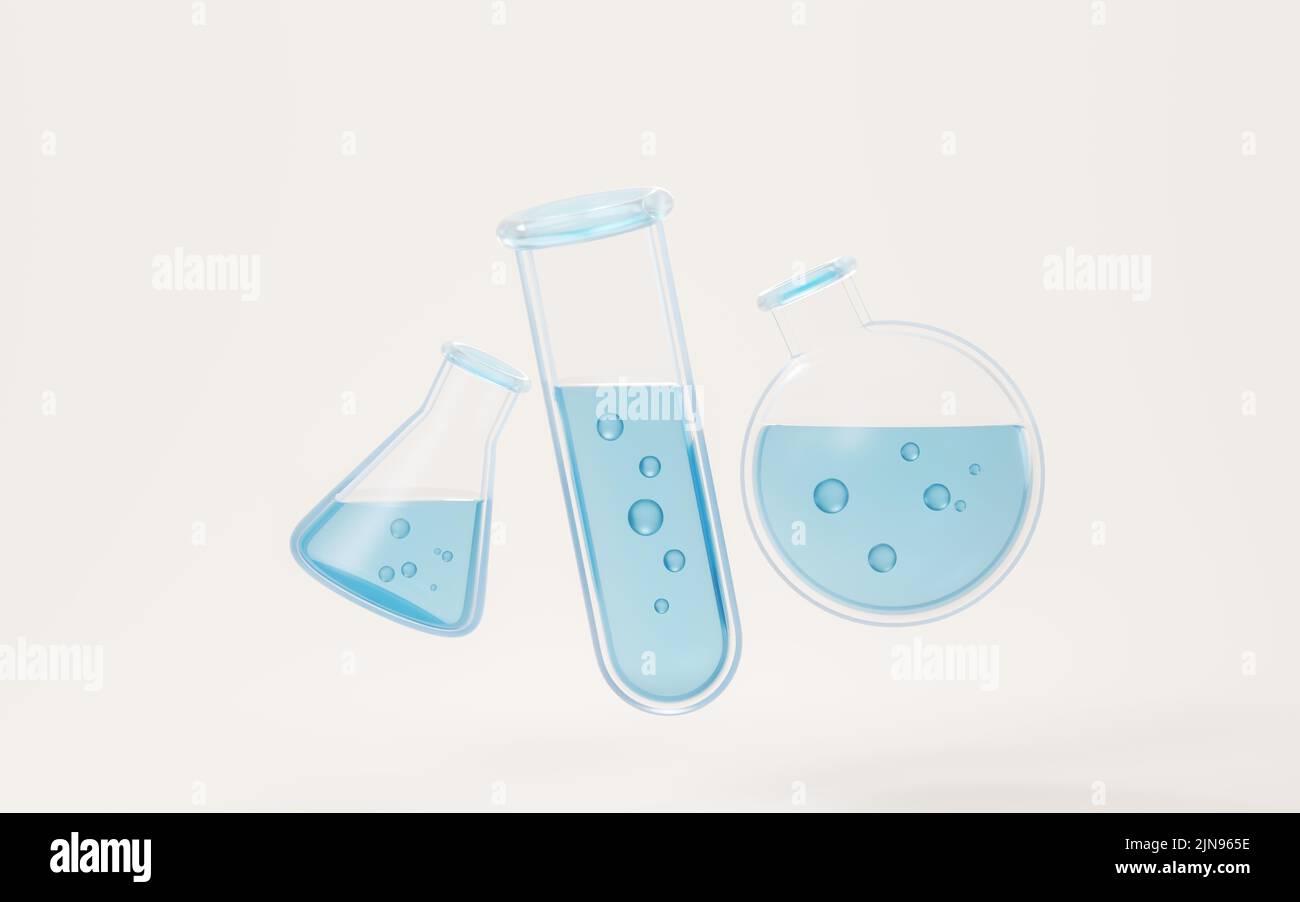 Chemical equipment and reagent, 3d rendering. Computer digital drawing ...